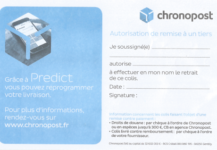 Avis de passage Chronopost pour un colis